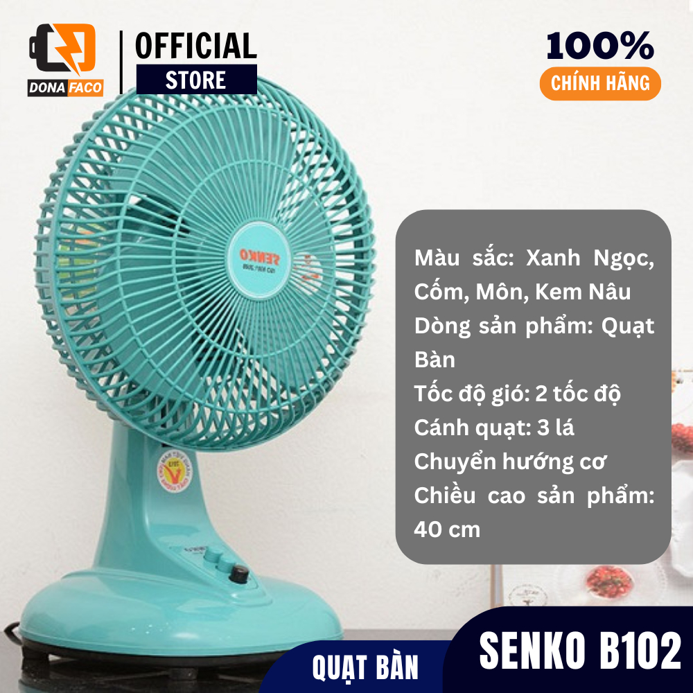 Quạt bàn mini Senko B102, quạt nhỏ để bàn học và bàn làm việc cắm điện ...