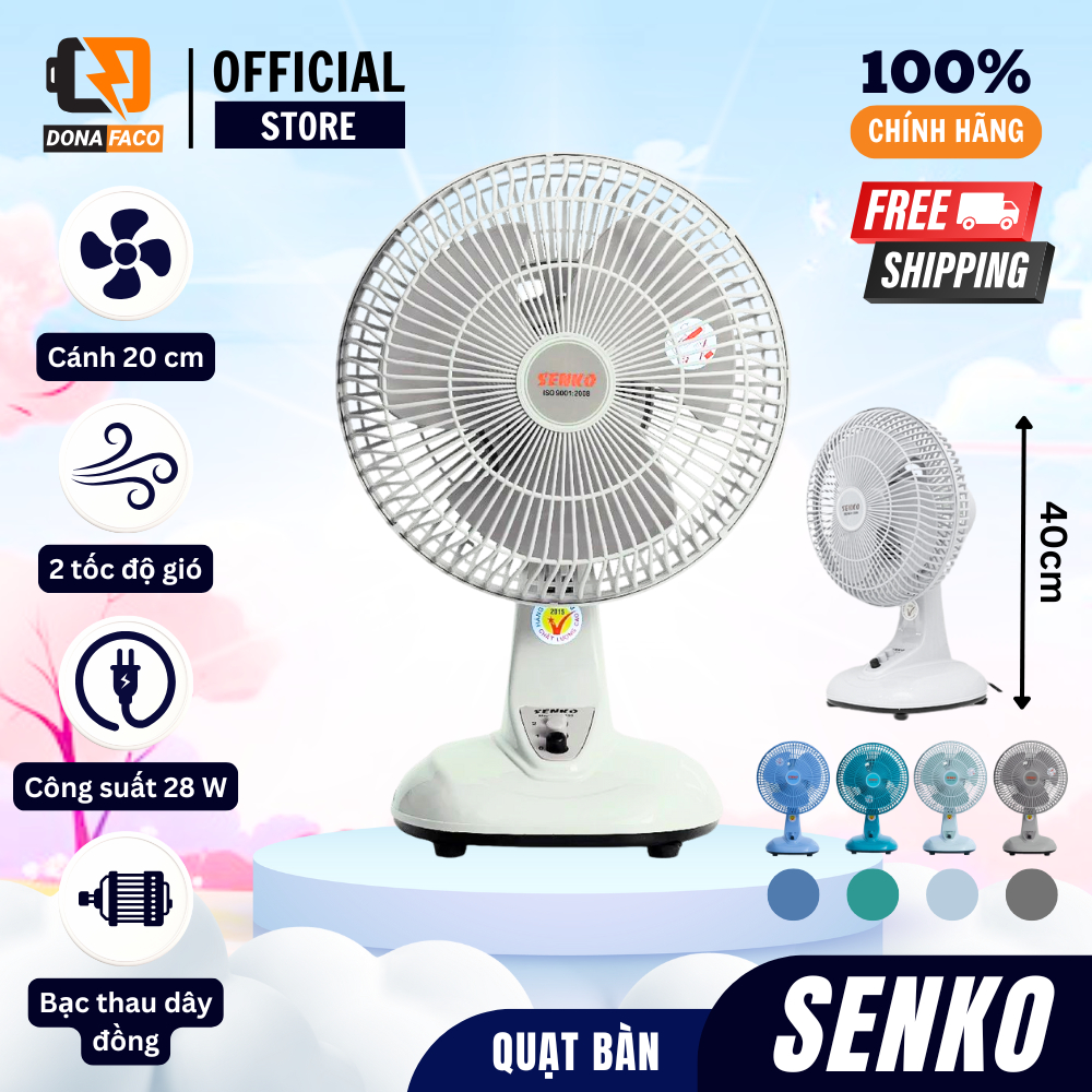 Quạt bàn mini Senko B102, quạt nhỏ để bàn học và bàn làm việc cắm điện ...