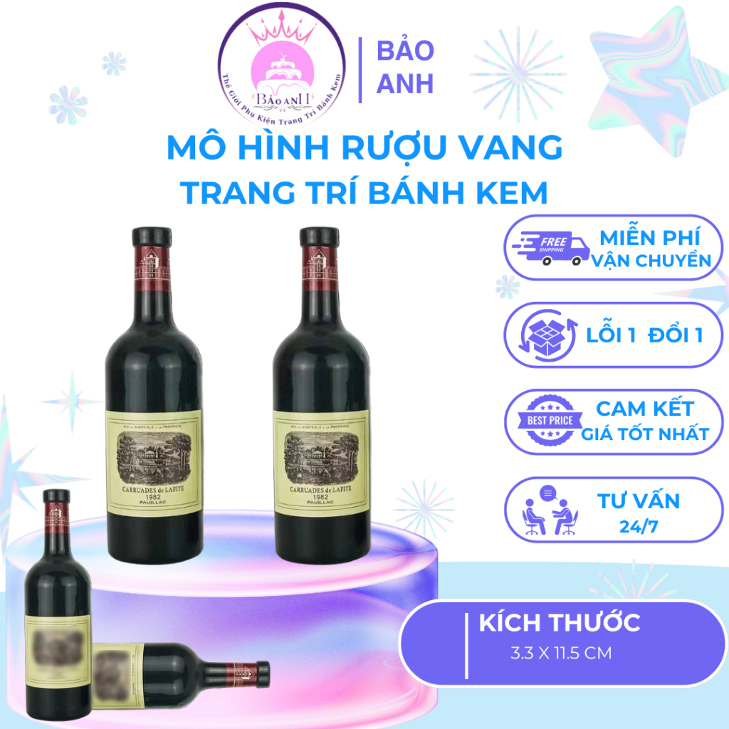 Mô Hình Rưou Vang trang trí bánh kem, ruou vang trang trí sinh nhật ...