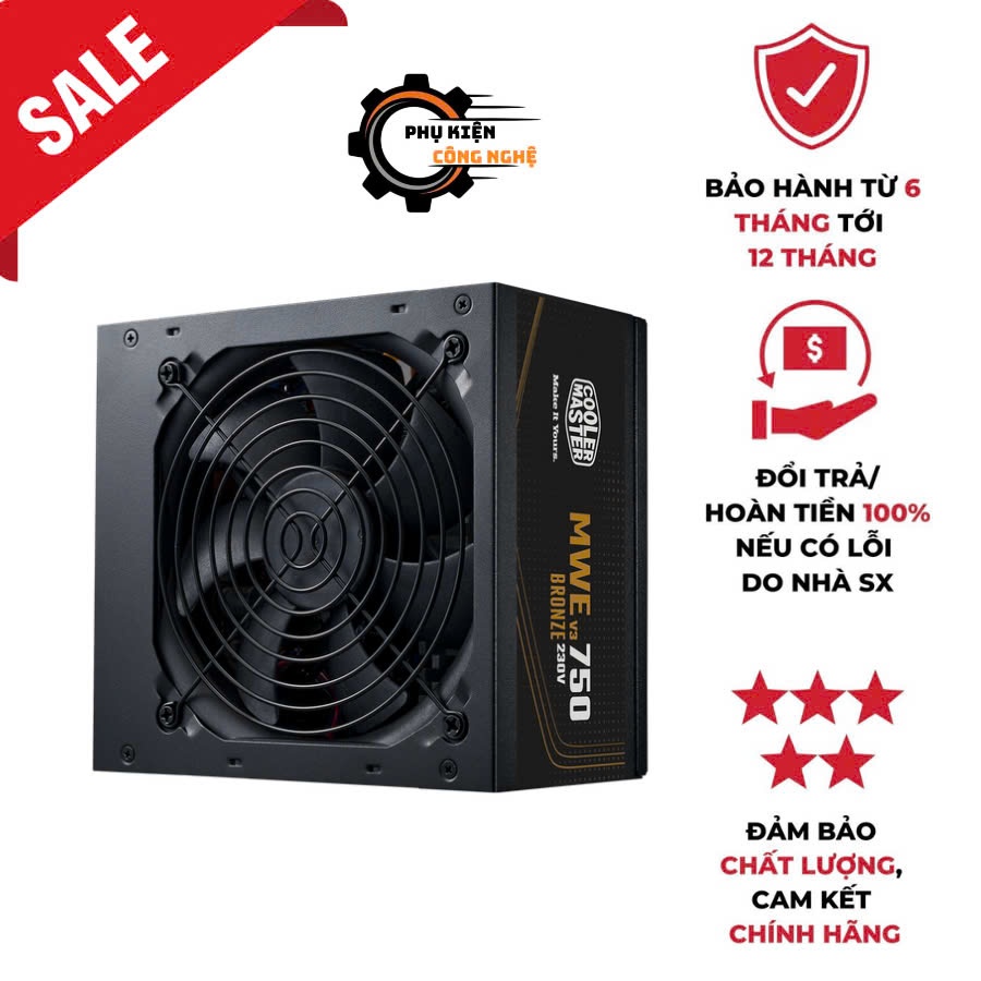 Nguồn máy tính Cooler Master MWE 750 - 80 Plus Bronze - V3 230V (750W) | Shopee Việt Nam