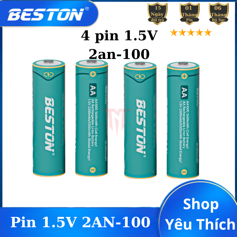Hộp 4 Pin sạc 2A 1.5V Lithium Beston - AA - 3600mWh ( 2AN-100) pin máy ...