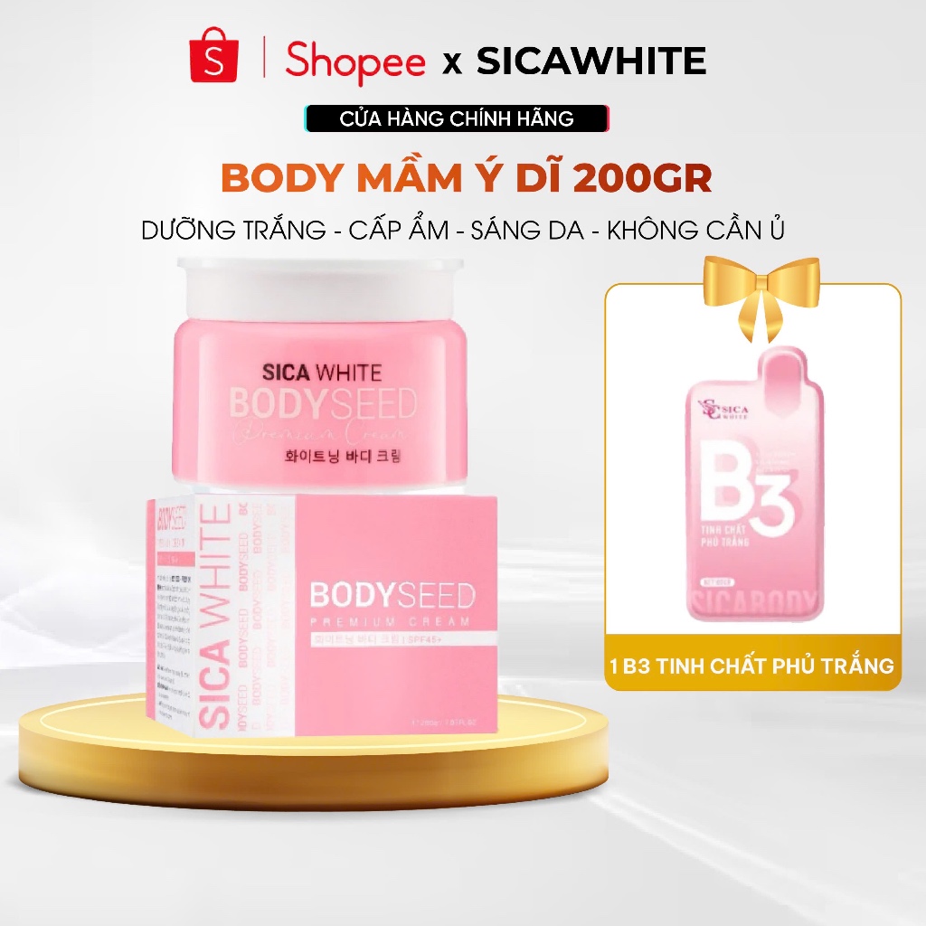 Kem Sica White Body Mầm Ý Dĩ 200G, Body Seed Dưỡng Ẩm, Trắng Sáng (Tặng ...