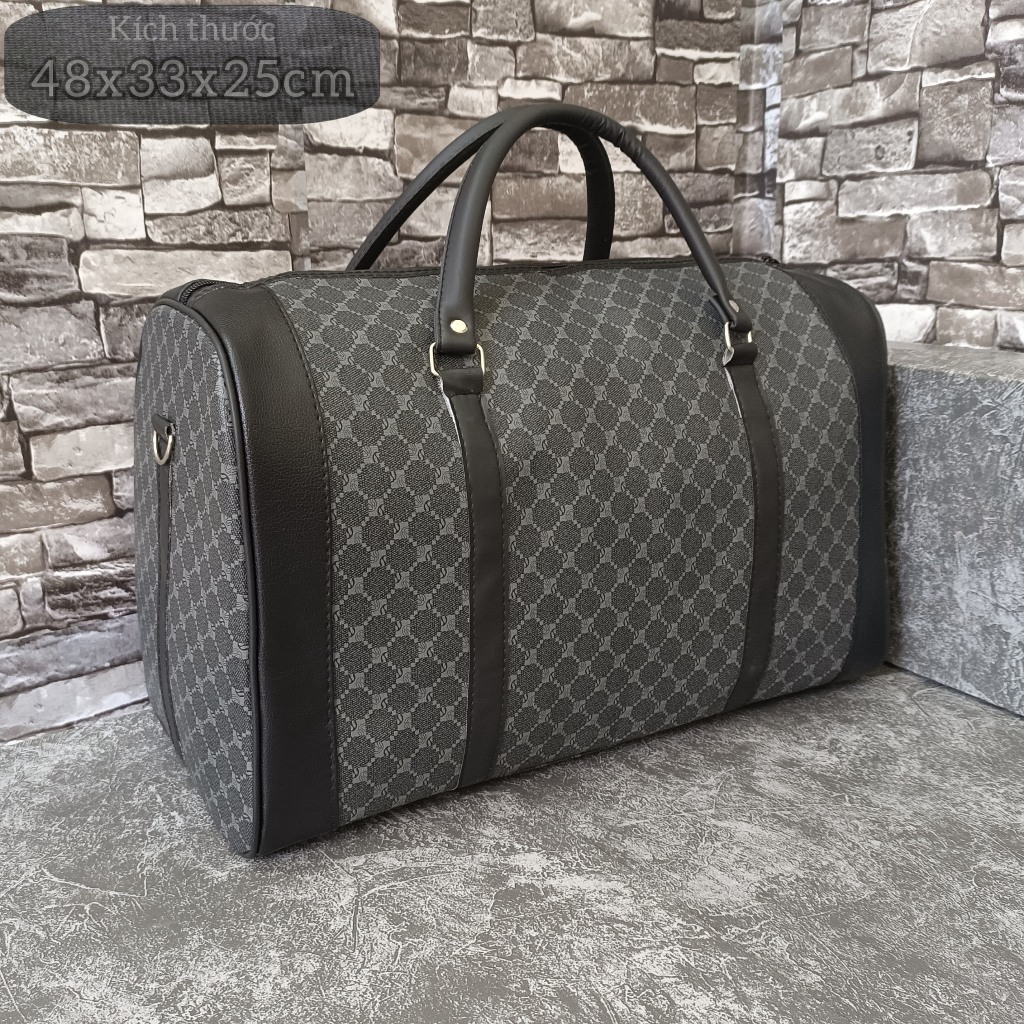 Túi xách du lịch cao cấp LISANGO, túi trống da họa tiết sang trọng thời ...