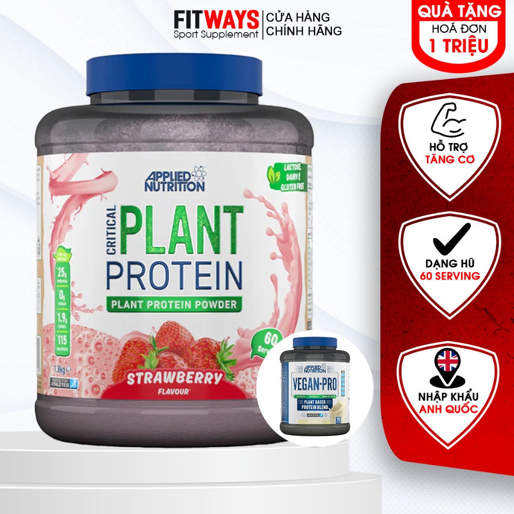 Applied Nutrition Vegan - Pro Whey Protein Thực Vật Dùng Chay 1800G( 60 ...