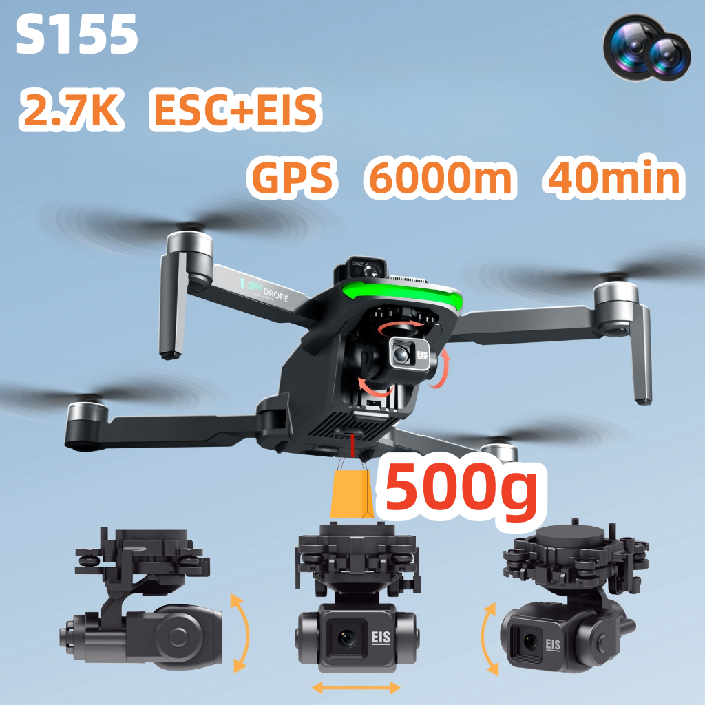 Flycam,Điều khiển không người lái S155,có thể chở trọng 500g, chụp 2.7K, EIS+GPS, bay 4km, hàn ...