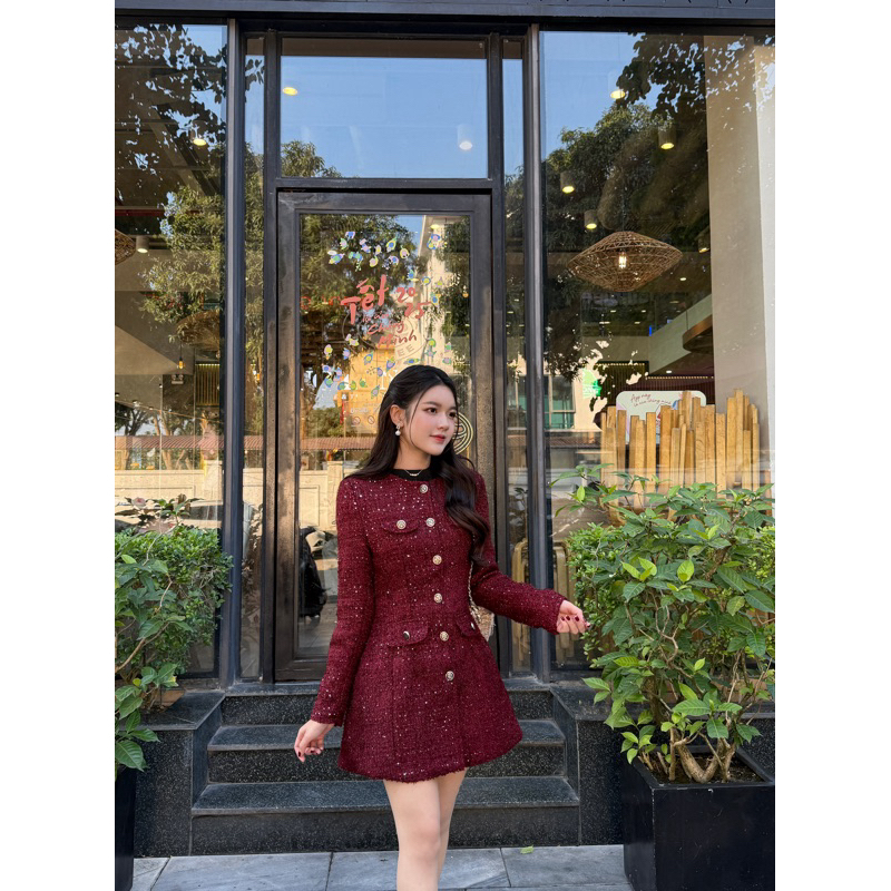 Nila Dress - Váy dạ tweed tiểu thư diện Tết | Shopee Việt Nam