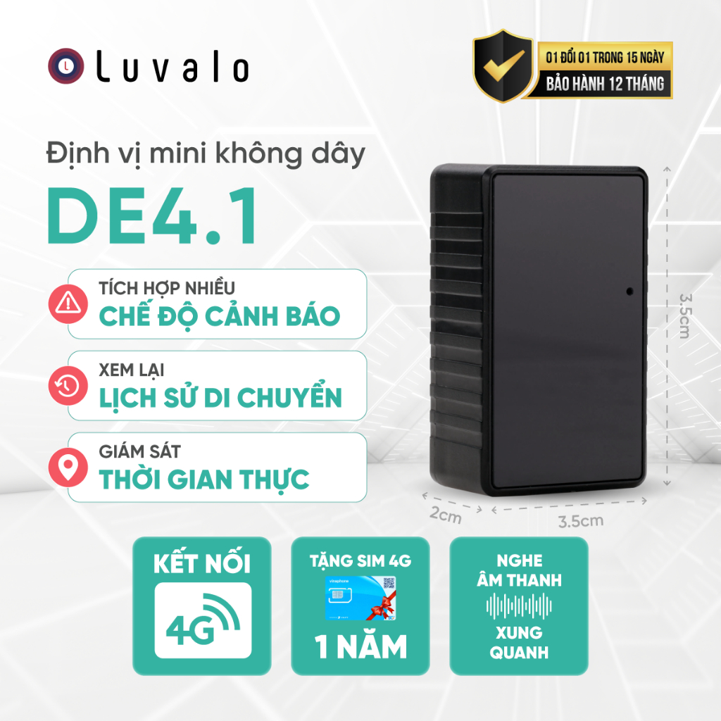 Thiết Bị Định Vị Gps DE4.1 LUVALO Không Dây Mini Định Vị Ô Tô Xe Máy Độ ...