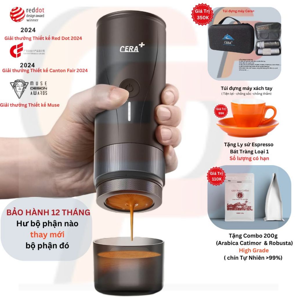 Máy pha cà phê Espresso PCM04 & PCM04 Pro CERA+, Rổ lọc 51mm Công ...