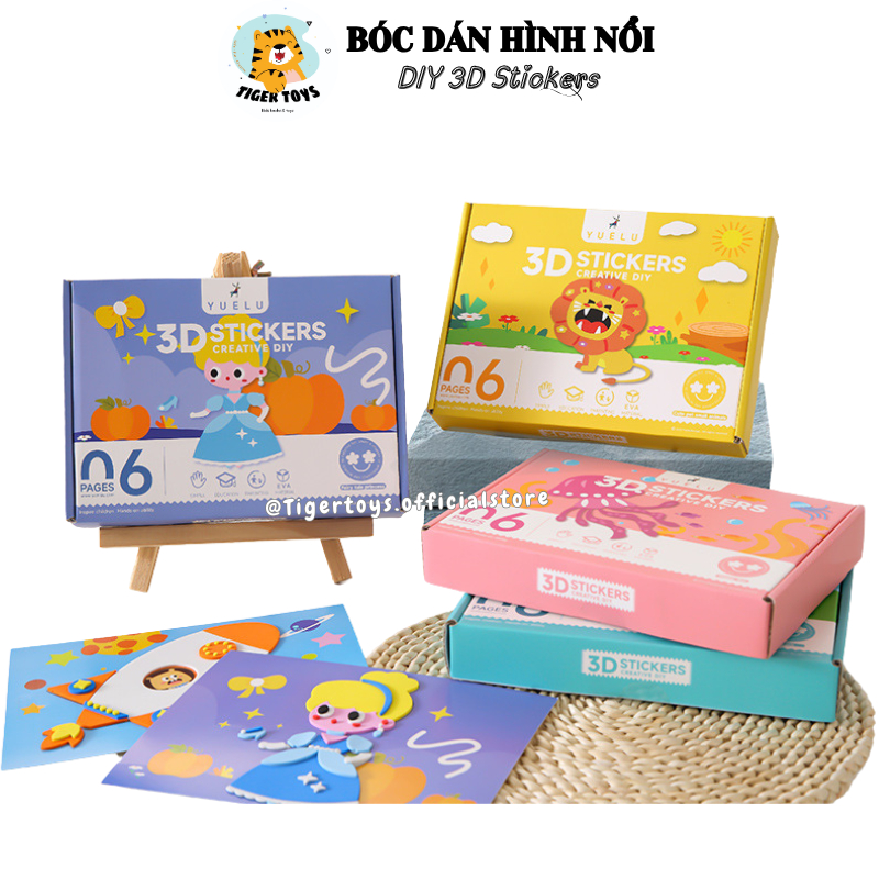 DIY Sticker nổi 3D, tranh ghép hình cho bé, tranh bóc dán, đồ chơi tự ...