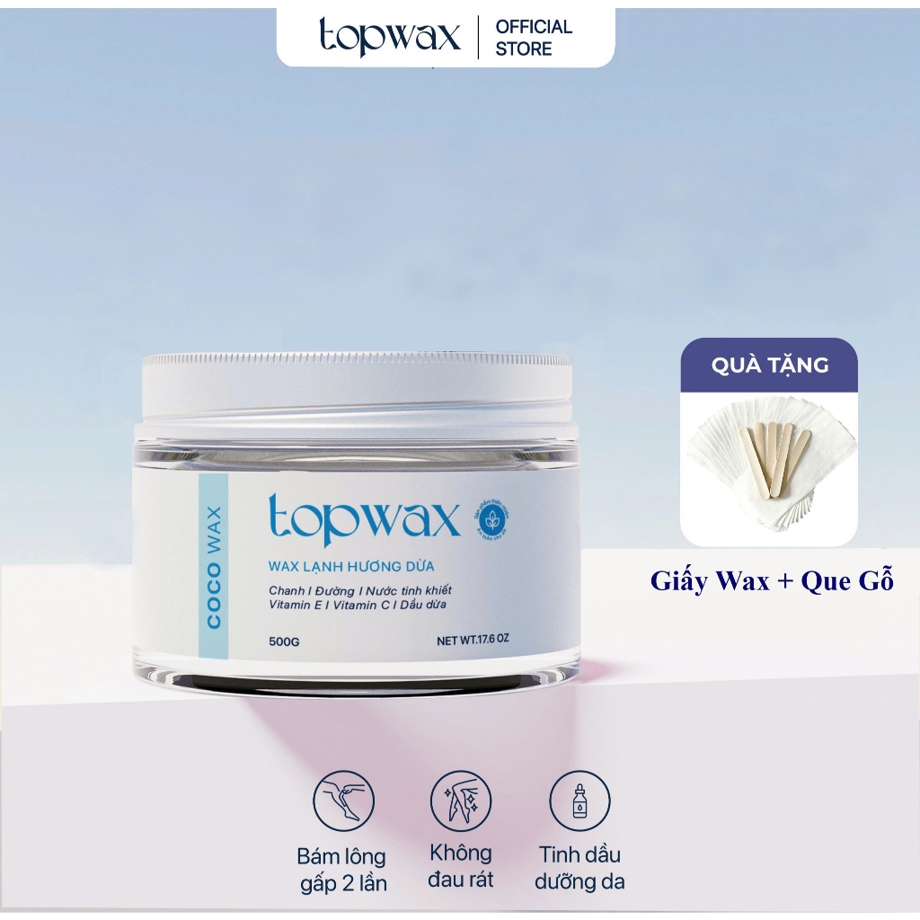 Wax Lông TOPWAX HƯƠNG DỪA 500G - Tặng Bộ Dụng Cụ Wax Chuyên Dụng,Wax Lông Tay Chân Nách An Toàn ...