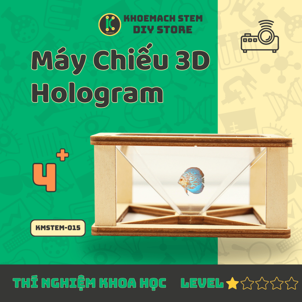 Máy Chiếu 3D Hologram DIY STEM Tự Lắp Ráp Chất Liệu Bằng Gỗ - Đồ Chơi ...