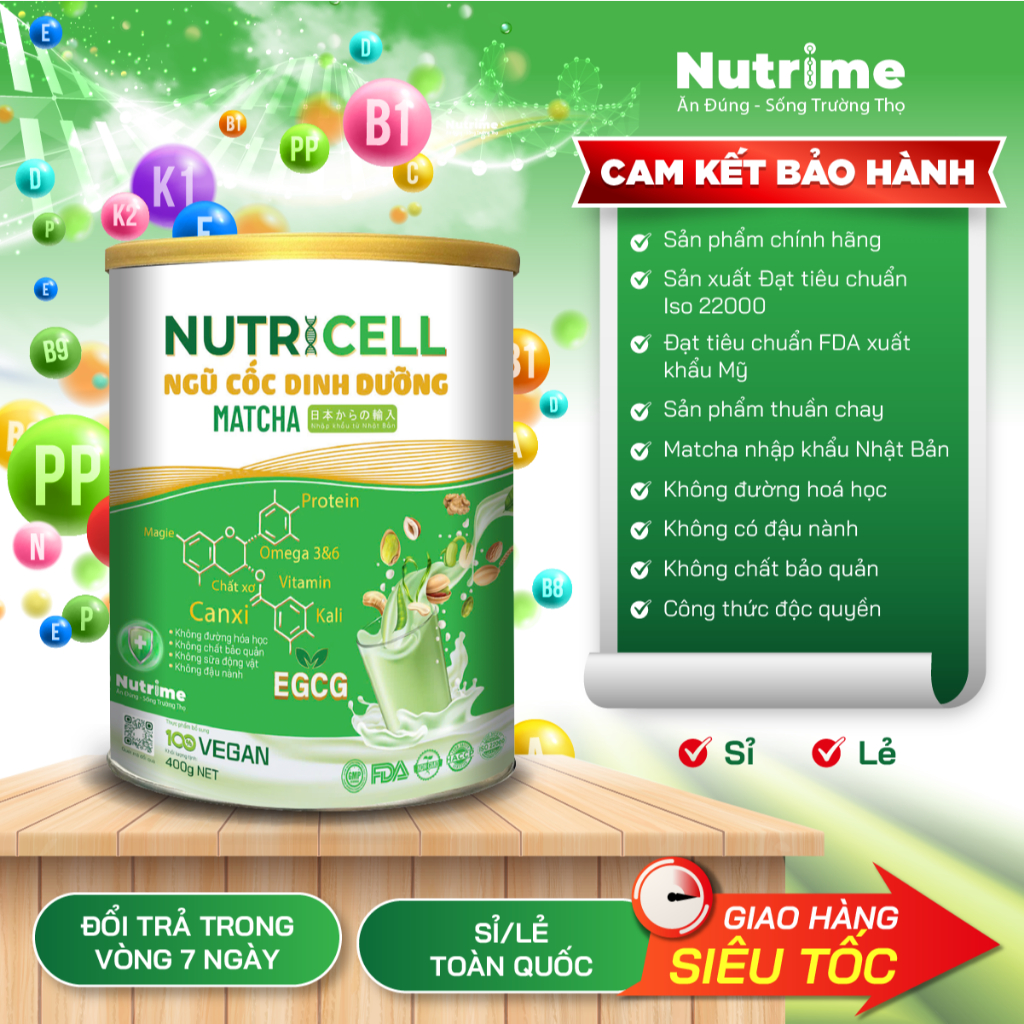 [COMBO 2 Hộp] Bột ngũ cốc dinh dưỡng NutriCell Matcha nhập khẩu từ Nhật bản | Shopee Việt Nam