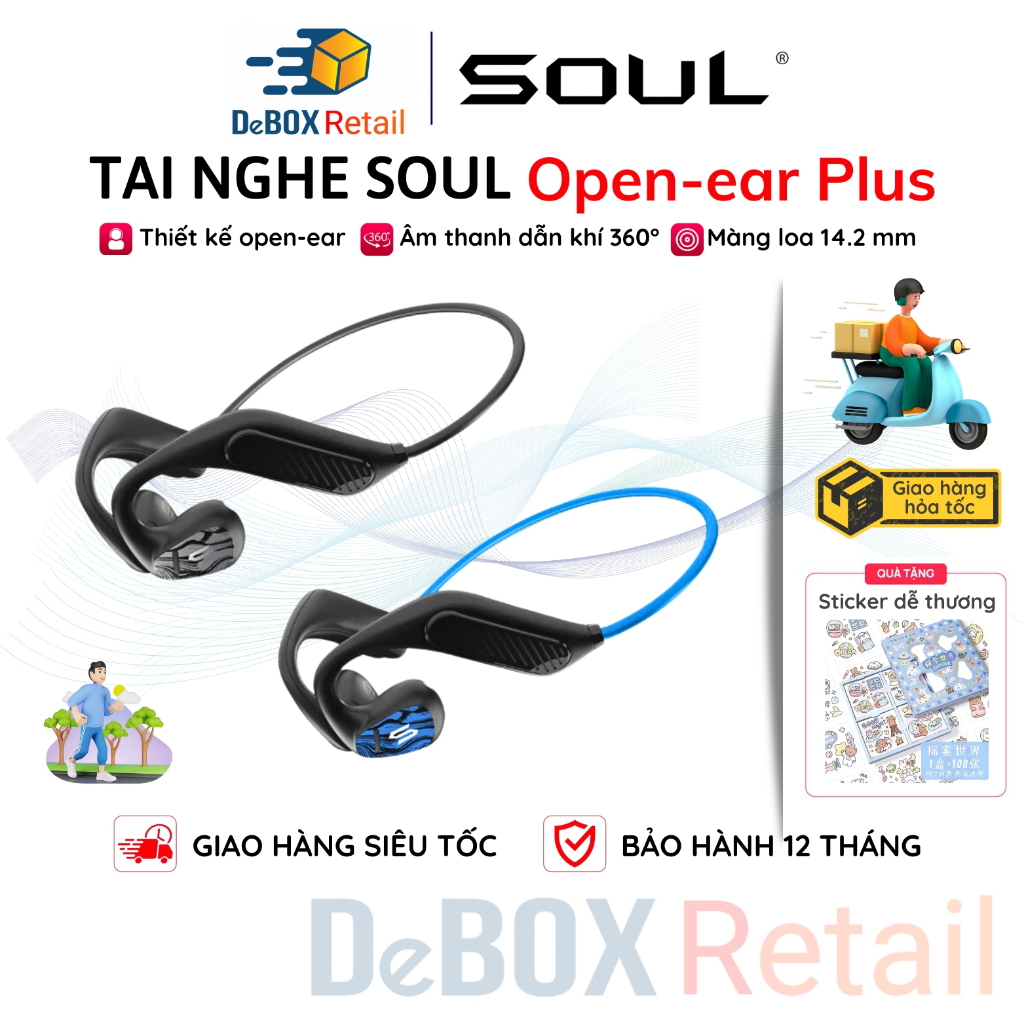 Tai Nghe Dẫn Khí Truyền Âm SOUL Open-ear Plus, BT 5.3, Driver 14.2mm ...