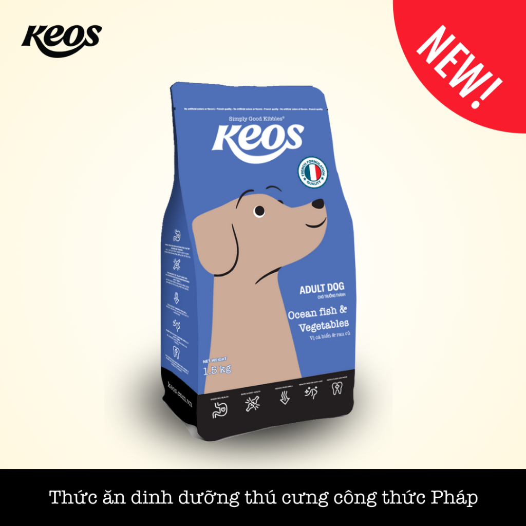 Thức ăn chó Keos vị cá biển & rau củ (1.5kg) | Shopee Việt Nam