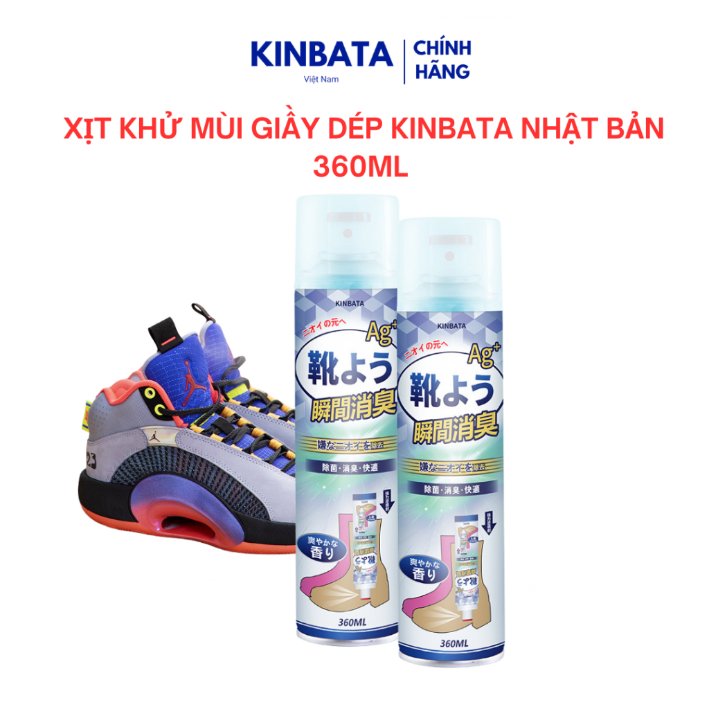 Xịt khử mùi giày KINBATA Nhật Bản xịt khử mùi giày tất chống mùi hôi chân kháng khuẩn xịt khử ...