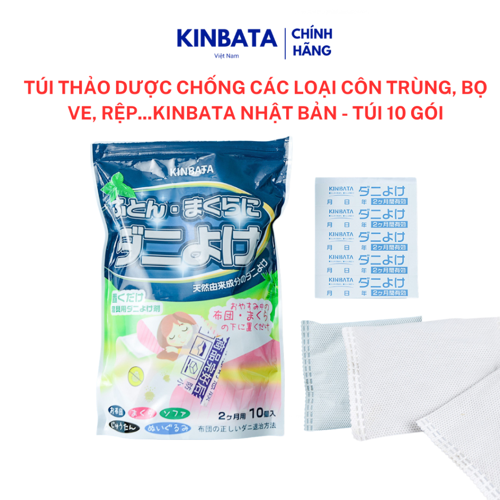 Túi thảo dược chống côn trùng, bọ ve, rệp gia đình KINBATA Nhật Bản - Túi 10 gói | Shopee Việt Nam
