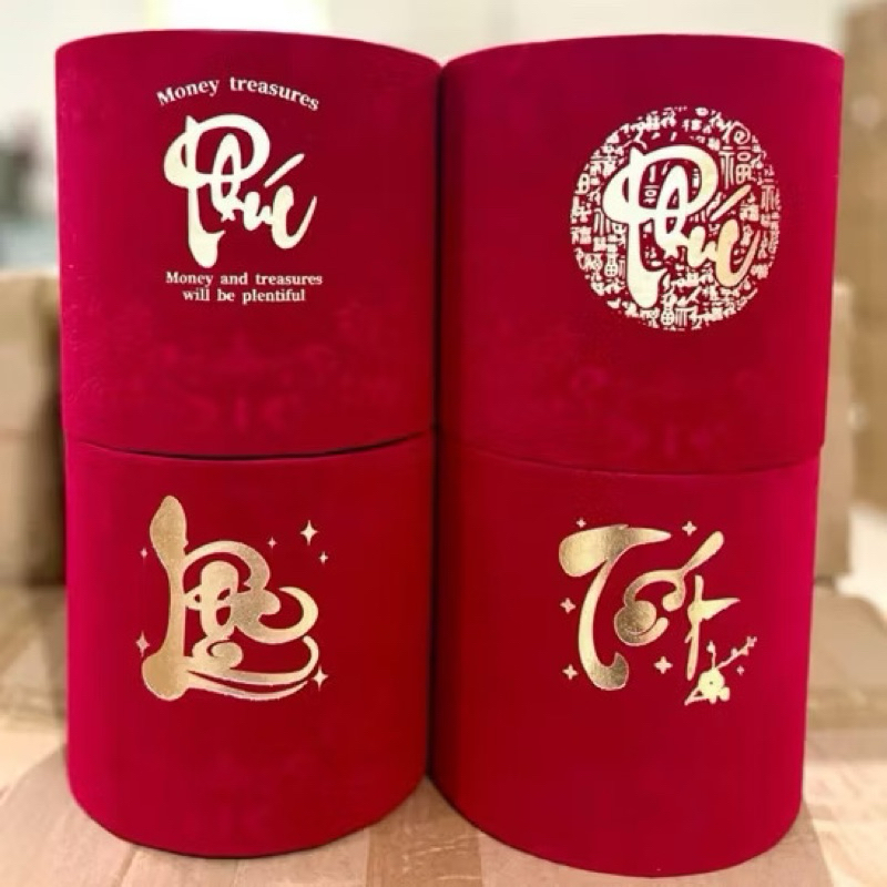xả hộp trụ nhung cắm hoa trang trí chữ Tết, Lộc,chữ trung, chữ Việt ...