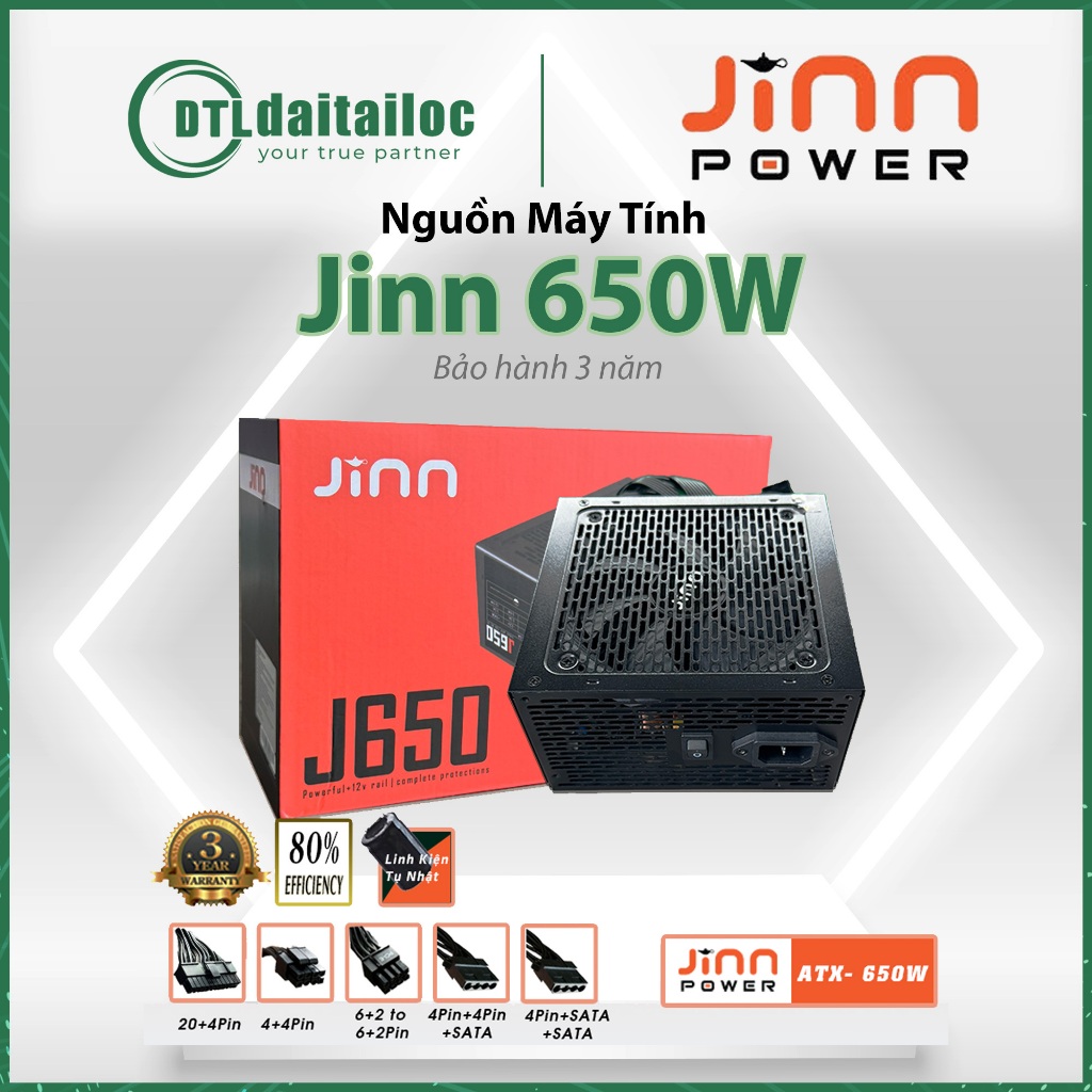 Nguồn máy tính Jinn Power J650 | Chính Hãng | Bảo Hành 36 Tháng | Shopee Việt Nam