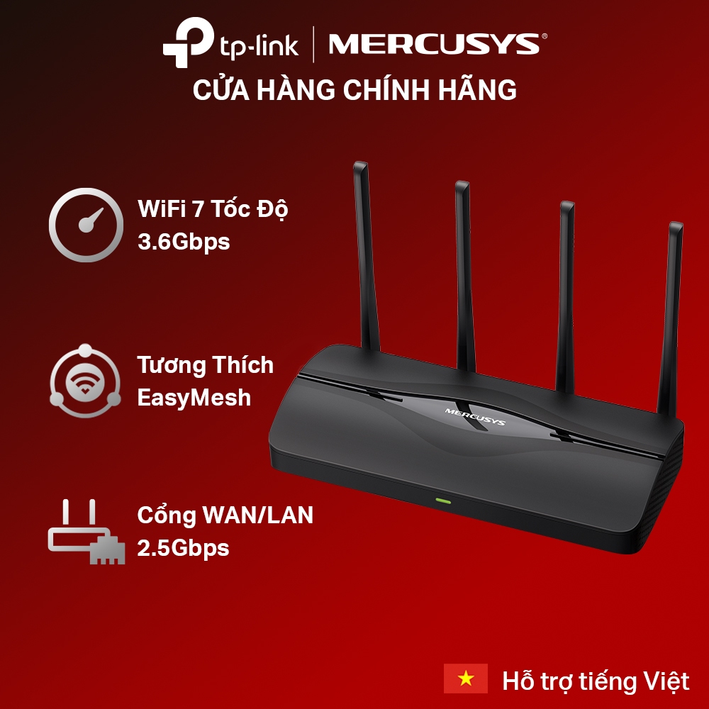 Router Wi-Fi 7 MERCUSYS MR27BE BE3600 Băng Tần Kép Tốc Độ 3.6 Gbps ...
