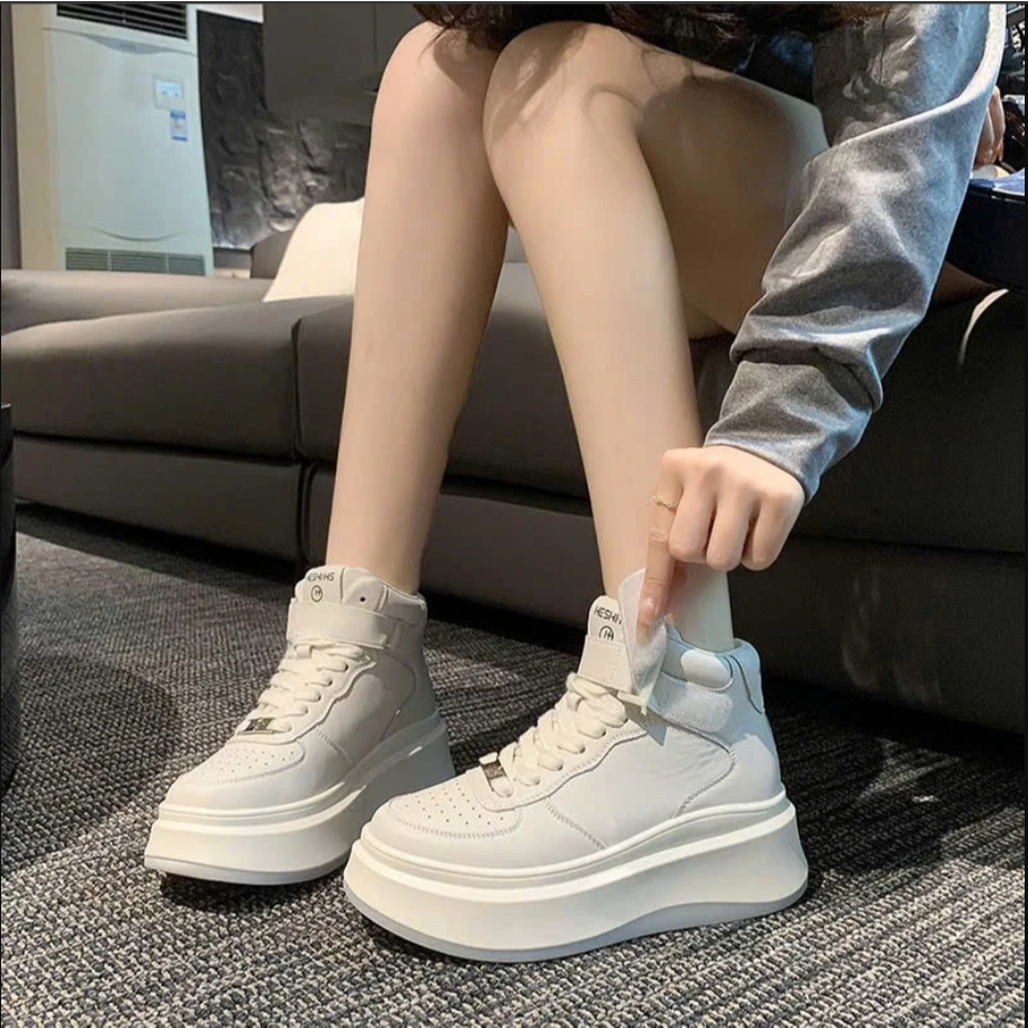 (Form Nhỏ Chọn tăng 1 size ) Giày Sneaker Cổ Cao Trắng Youdy Đế Kếp 5cm ...