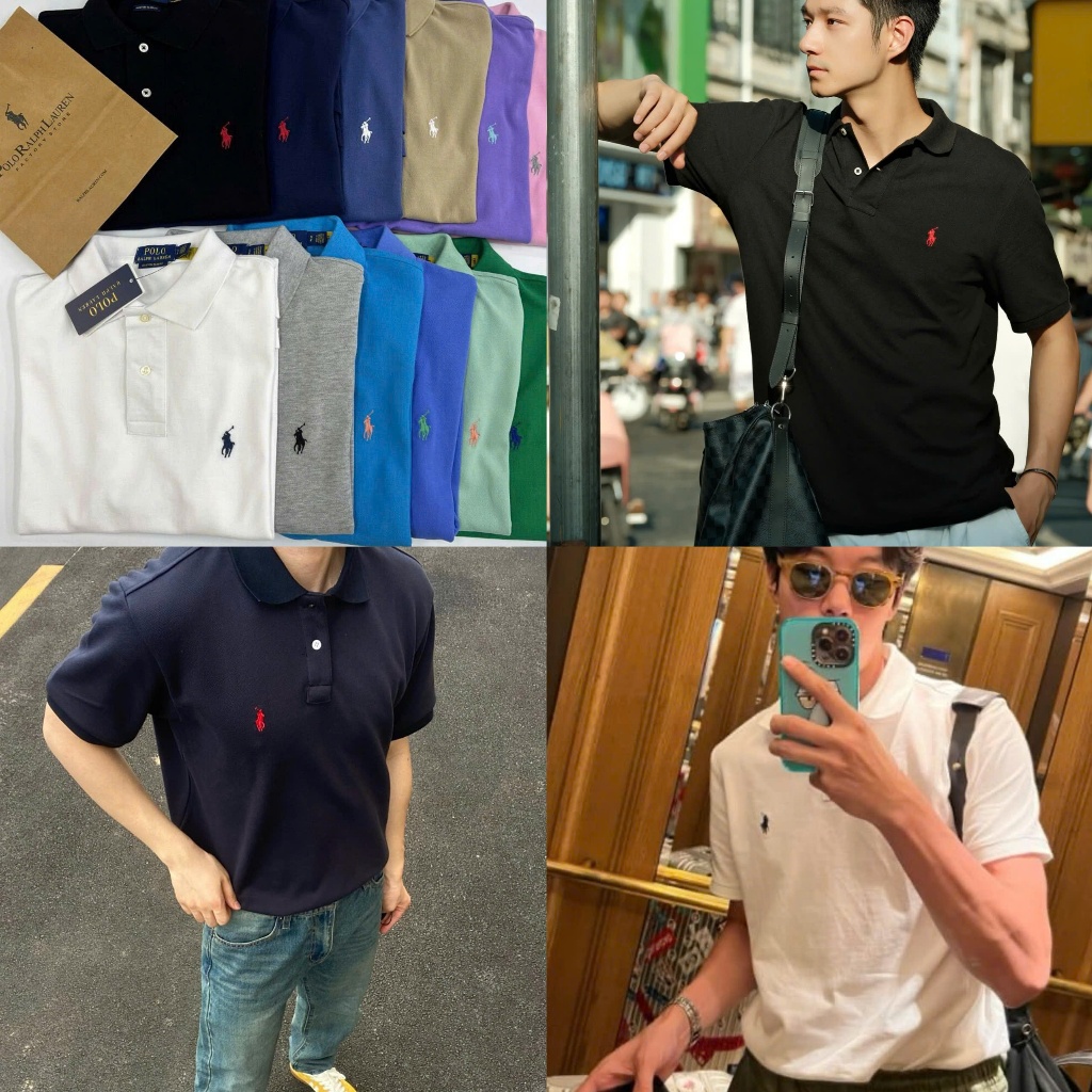 Polo RA.LPH LAU.RENT [ CHÍNH HÃNG ] logo thêu basic Unisex Nam/Nữ ...