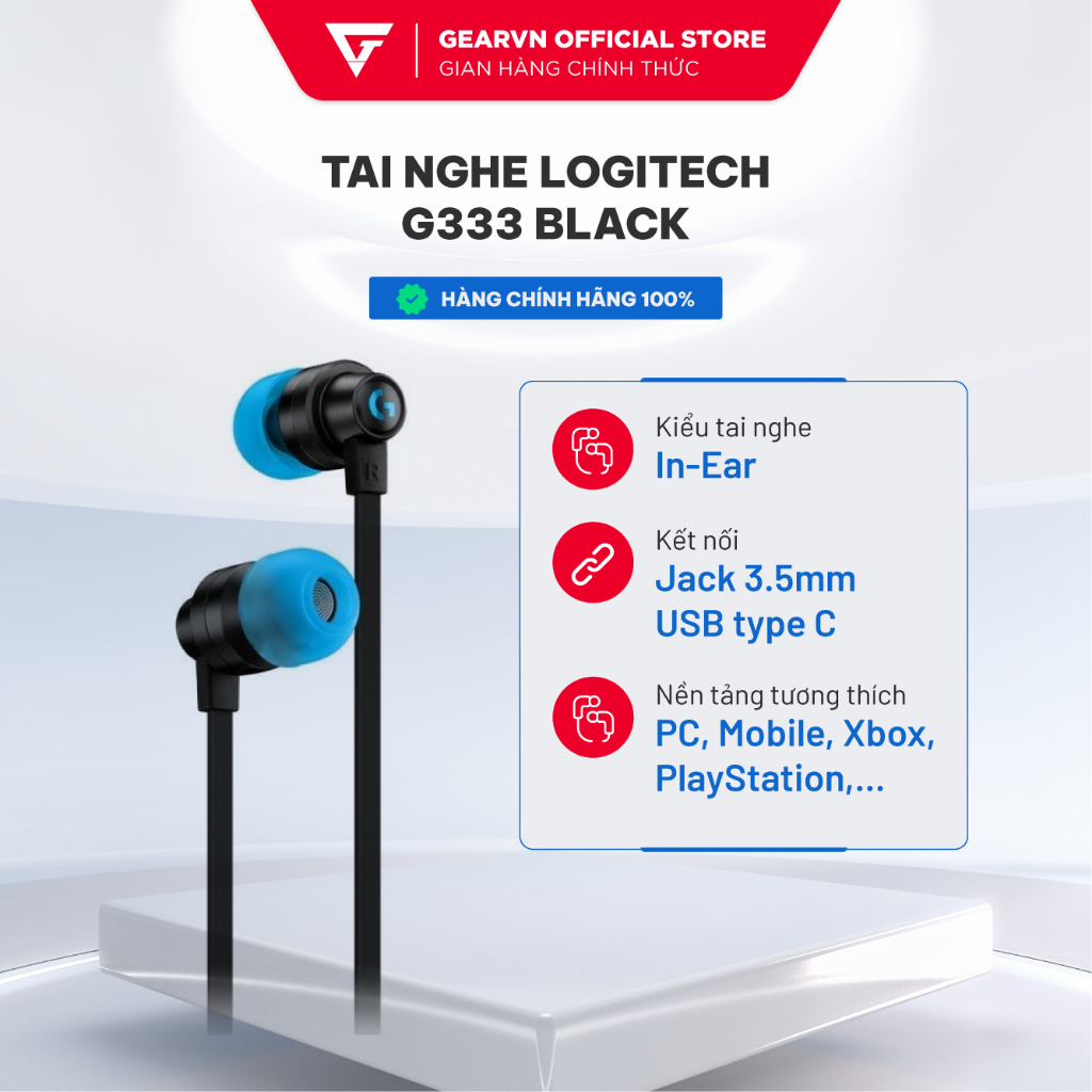 Tai nghe Logitech G333 Black Jack 3.5mm / USB type C In-Ear | Shopee Việt Nam