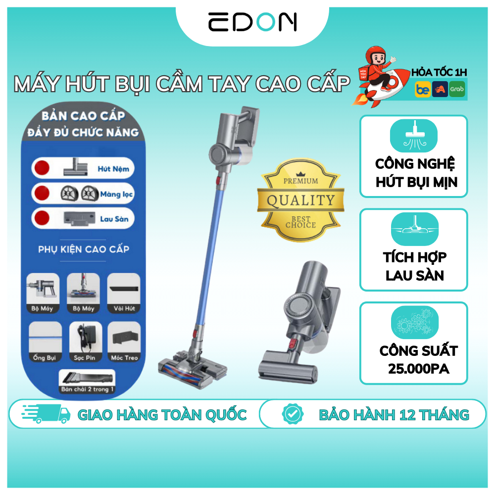 Máy Hút Bụi Lau Sàn EDON Không Dây Cầm Tay Công Suất Lớn, Hút Giường ...