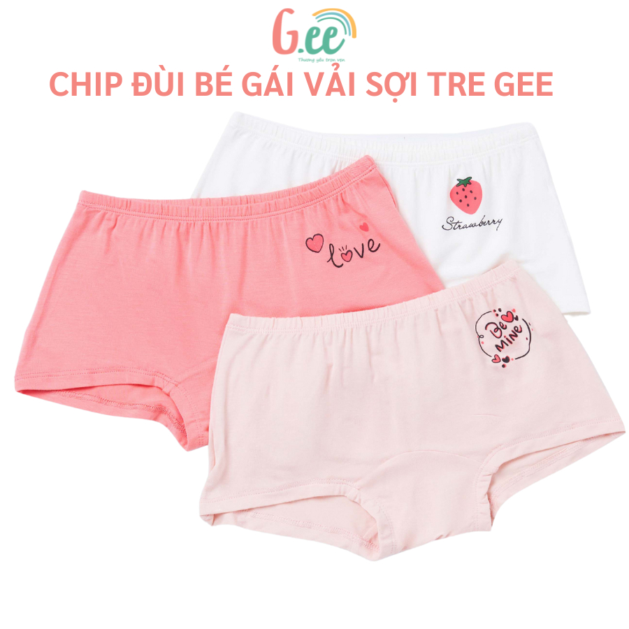 GEE Set 3 quần chíp bé gái, chip đùi bé gái vải sợi tre, gỗ sồi mềm ...