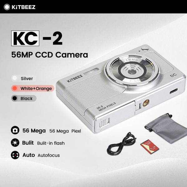 【KITBEEZ KC-2】Camera CCD 56MP Thẻ CCD dành cho sinh viên Máy ảnh kỹ thuật số Tự động lấy nét AF ...