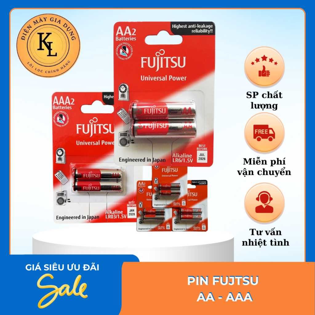 Pin Fujitsu Alkaline AA - AAA( Pin Tiểu Chính Hãng ) | Shopee Việt Nam