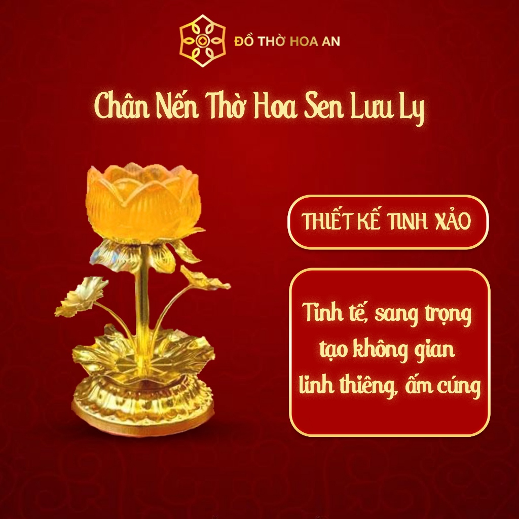 Chân Nến Thờ Hoa Sen Lưu Ly | Shopee Việt Nam