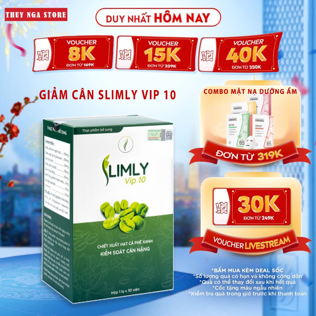 Giảm cân Slimly Vip 10 Viên Uống Thảo Mộc An Toàn chính hãng dành cho ...