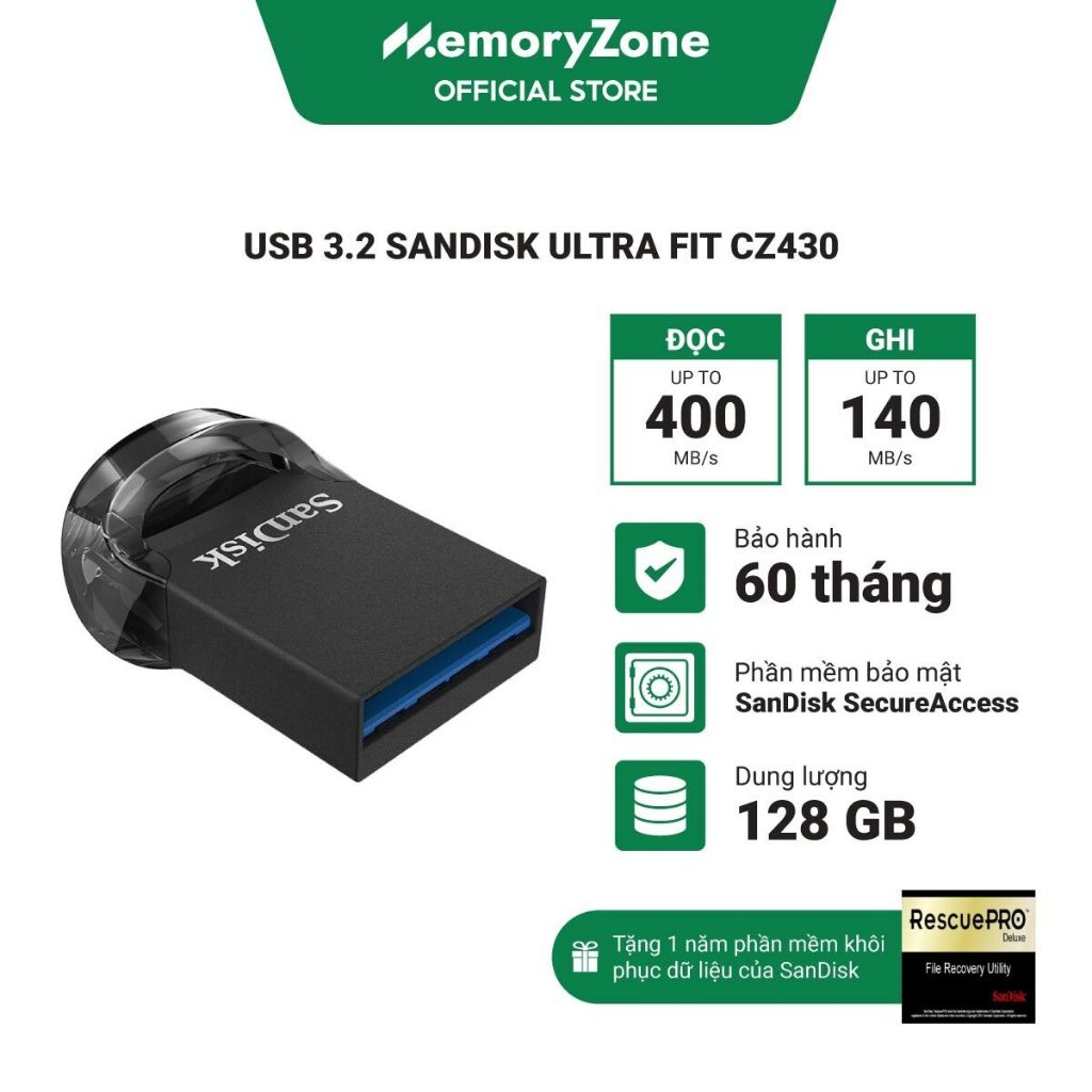 USB 3.2 SanDisk Ultra Fit CZ430 32GB - 64GB - 128GB | Shopee Việt Nam