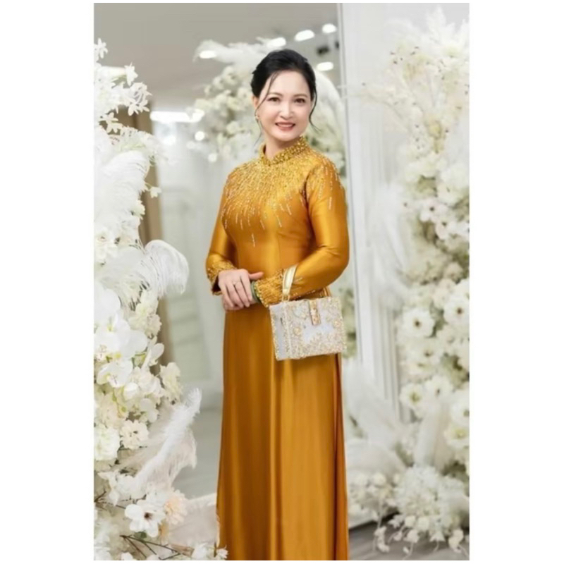 [Lụa Ruby]_Áo dài sui_mẹ sui lụa Ruby đính kết thủ công tỉ mỉ cao cấp ...