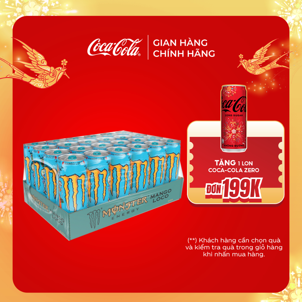 Lốc 24 Lon Nước Giải Khát Tăng Lực Monster Energy Mango Loco Vị Xoài ...