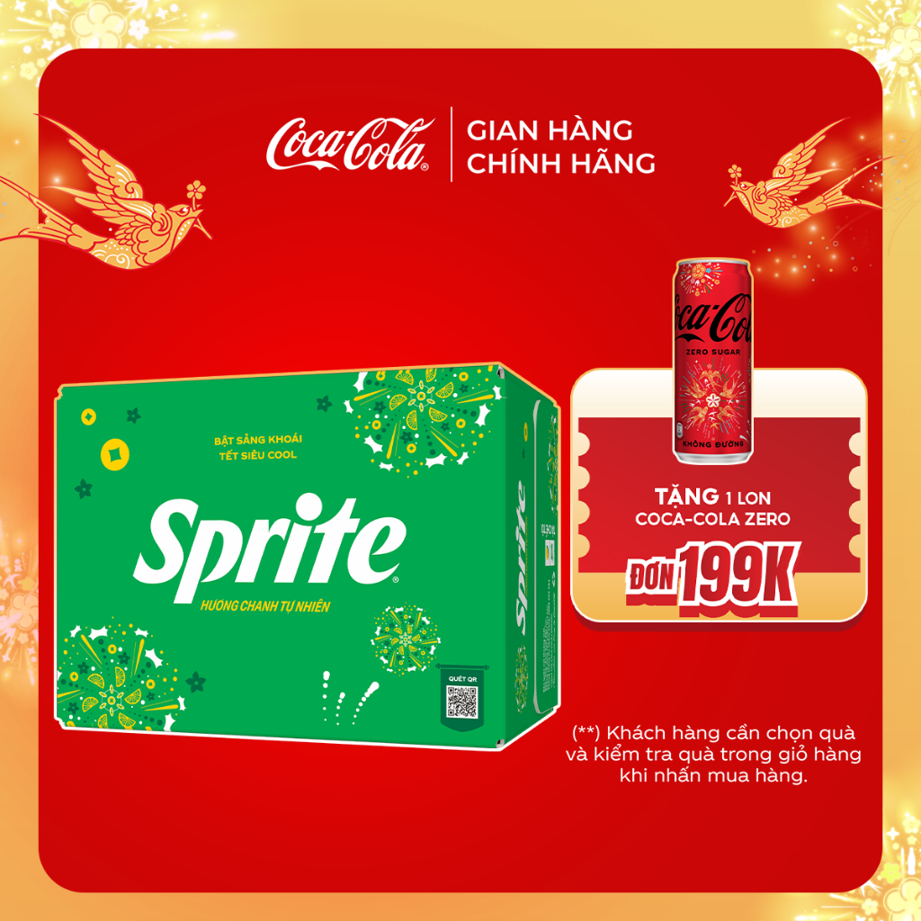 Lốc 24 Lon Nước Giải Khát Có Gas Sprite Hương Chanh 320ml/Lon Sale 15.1 ...