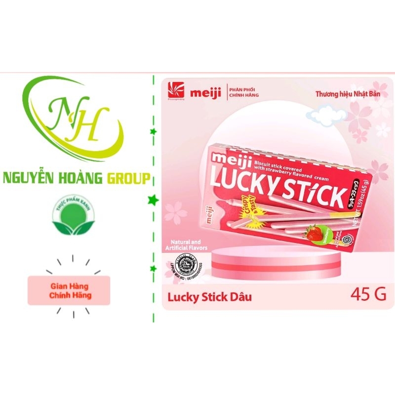 Bánh Que Meiji Lucky Stick Phủ Kem vị Dâu 45g | Shopee Việt Nam