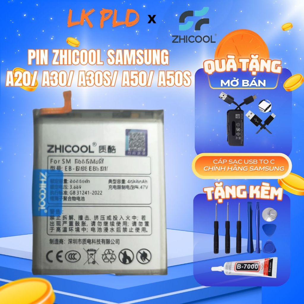 Pin Samsung A50 / A50s/ A30s/ A20/ A20s hãng Zhicool, Dung lượng pin ...