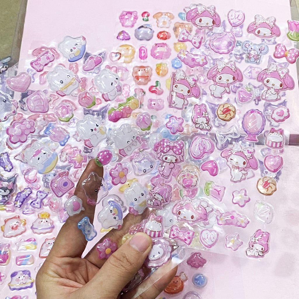 Sticker Nhựa PVC In Nổi 3D BONBON DROP DIY, trang trí sáng tạo, họa ...