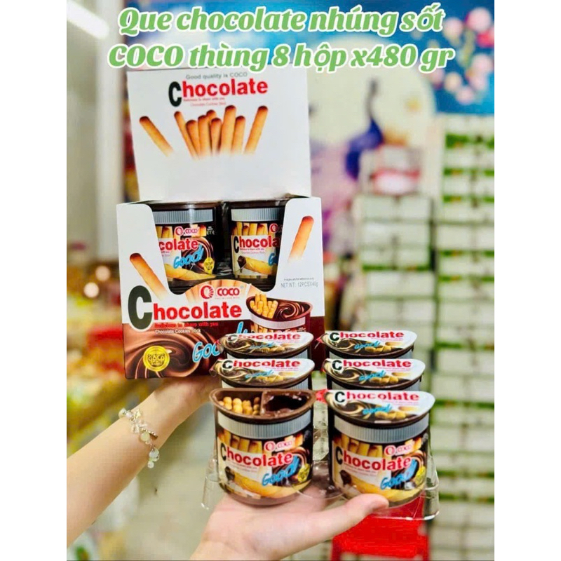 BÁNH QUE CHẤM SOCOLA CHẤM LỐC 12 HỦ 40GRAM | Shopee Việt Nam
