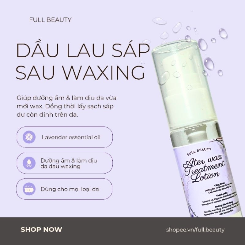 Dầu Lau Sáp Sau Wax Dưỡng Ẩm Da Sau Khi Waxing Full Beauty | Shopee ...