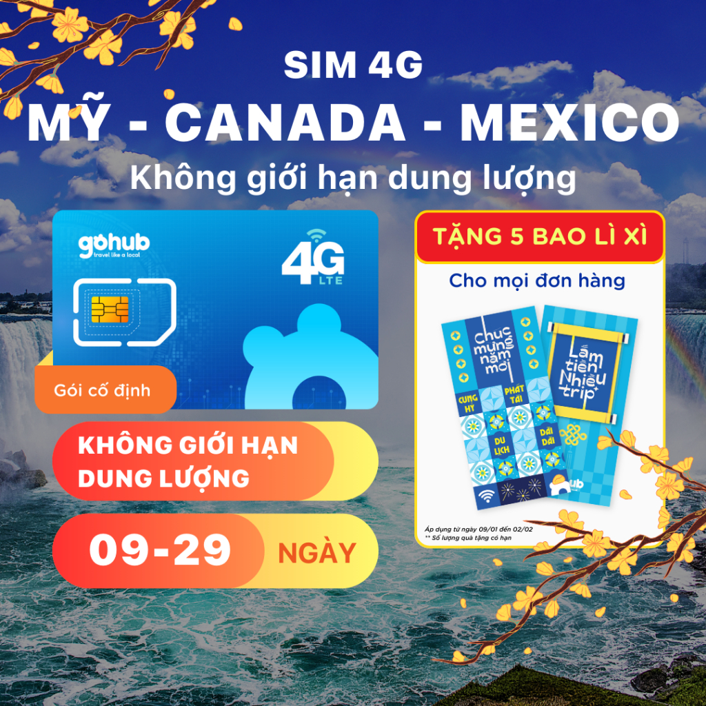[GOHUB] SIM 4G du lịch Mỹ, Canada, Mexico - Không giới hạn dung lượng ...