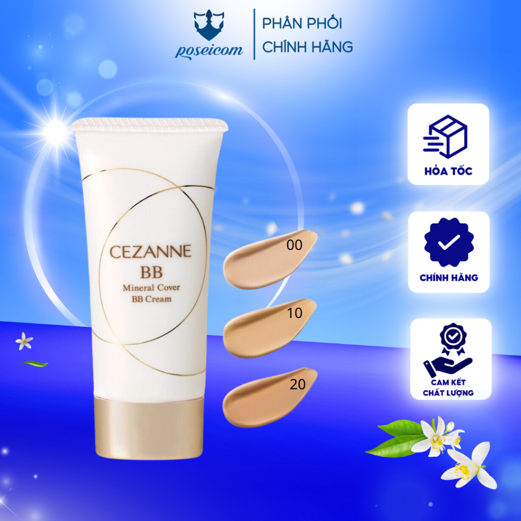 Kem Nền Khoáng Che Khuyết Điểm Cezanne Mineral Cover BB Cream Nhật Bản SPF 29 PA+++ 30g (Màu 00 ...