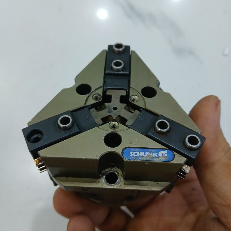 mâm cặp khí nén mini Schunk tháo máy cnc đường kính 77mm 3 chấu thép ...