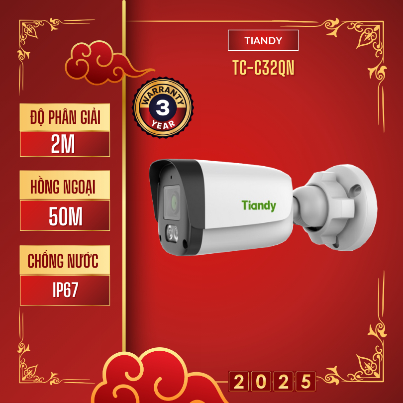 Camera WIFI TIANDY TC-C32QN 2MP hồng ngoại 50m, tích hợp mic - loa ...