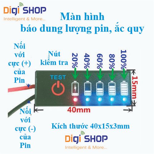 Màn hình hiển thị dung lượng ắc quy, pin 3,3V đến 72V, pin lithium, ắc ...