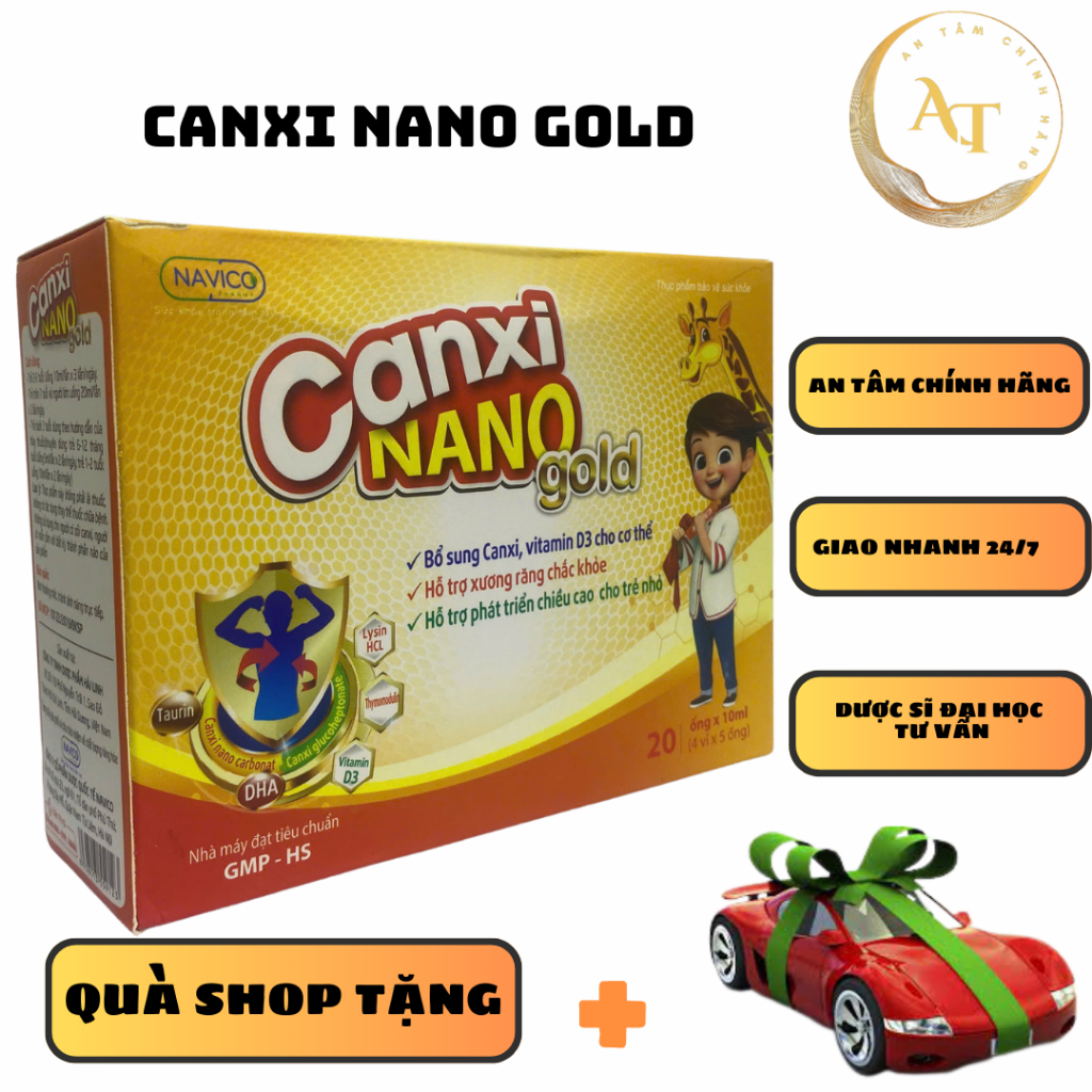 [CHÍNH HÃNG] Canxi Nano Gold Hộp 20 Ống – Bổ Xung Canxi Vitamin D3 Cho Cơ Thể | Shopee Việt Nam