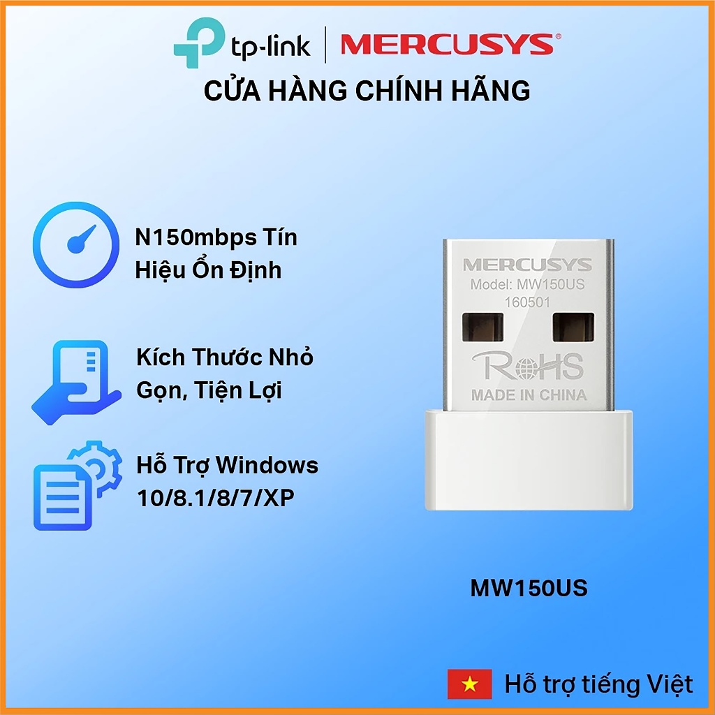 Bộ Chuyển Đổi USB Wifi Nano Mercusys MW150US Chuẩn N 150Mbps HÀNG CHÍNH ...