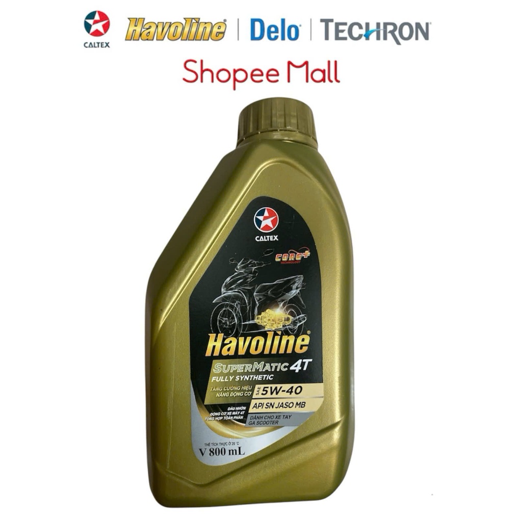 Nhớt xe ga 100% Tổng hợp Caltex Havoline SuperMatic4T FullySynthetic ...