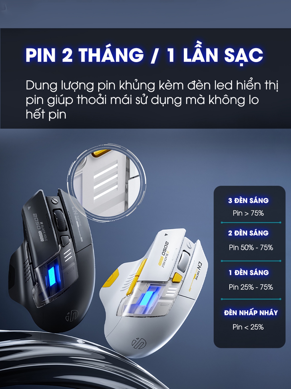 Chuột không dây gaming TEKKIN INPHIC A9 PRO bluetooth silent chống ồn ...